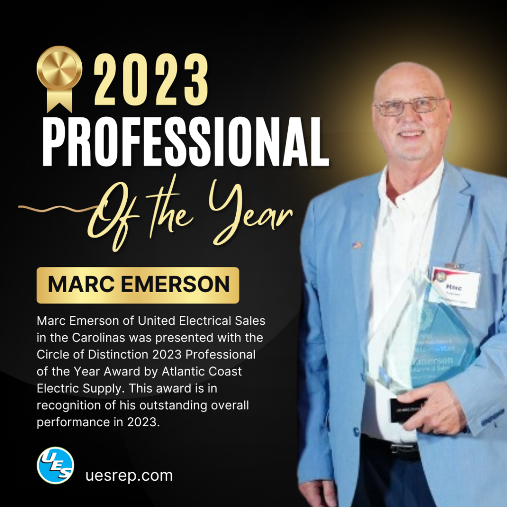 Mark Emerson Named 2023 Professional Of The Year – United Electrical Sales